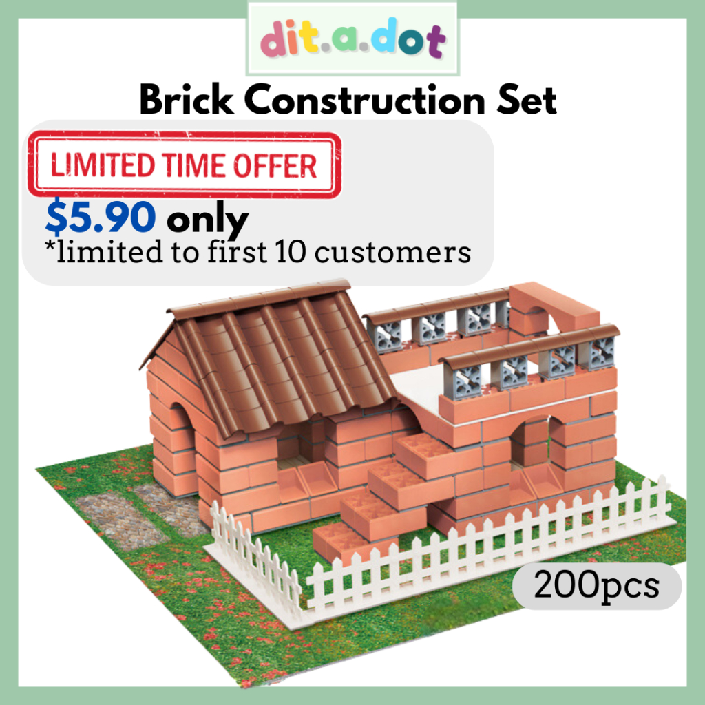 [SG] DitaDot Brick Construction Set, 200 Building Blocks, DIY Creative ...