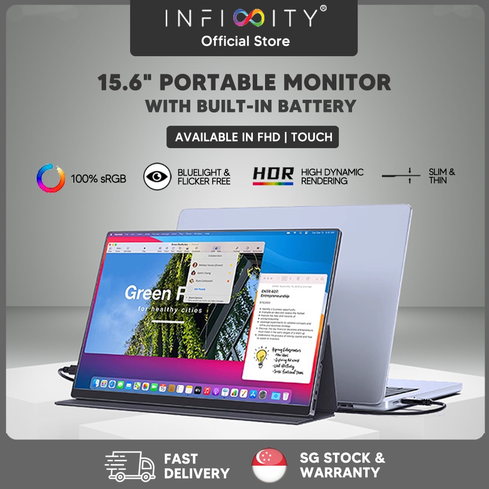 【SG】INFINITY 15.6" IPS FHD Built-In Battery Portable Monitor | Type-C ...