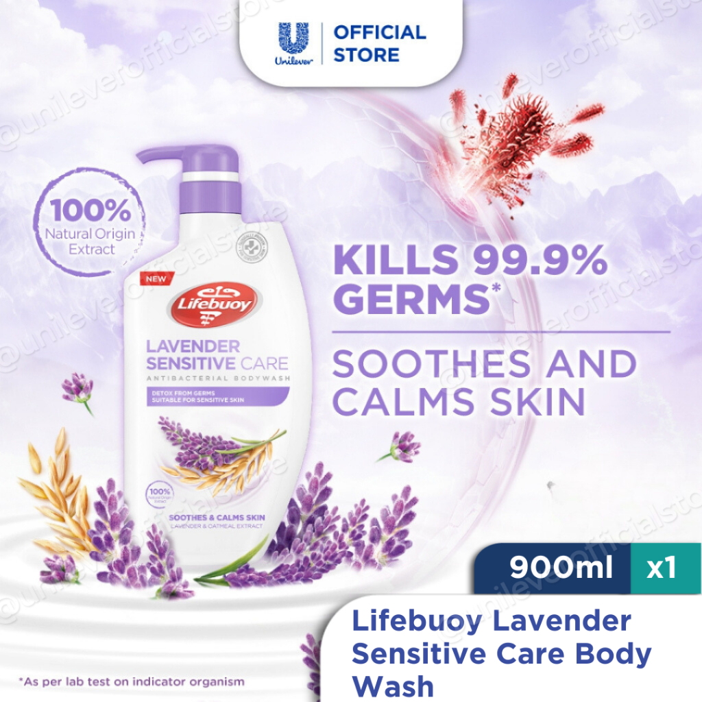 Lifebuoy Antibacterial Lavender Sensitive Care Bodywash 900ml | Shopee Singapore