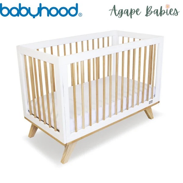 Babyhood Aurora Cot - White/Natural (1 yr warranty) | Shopee Singapore