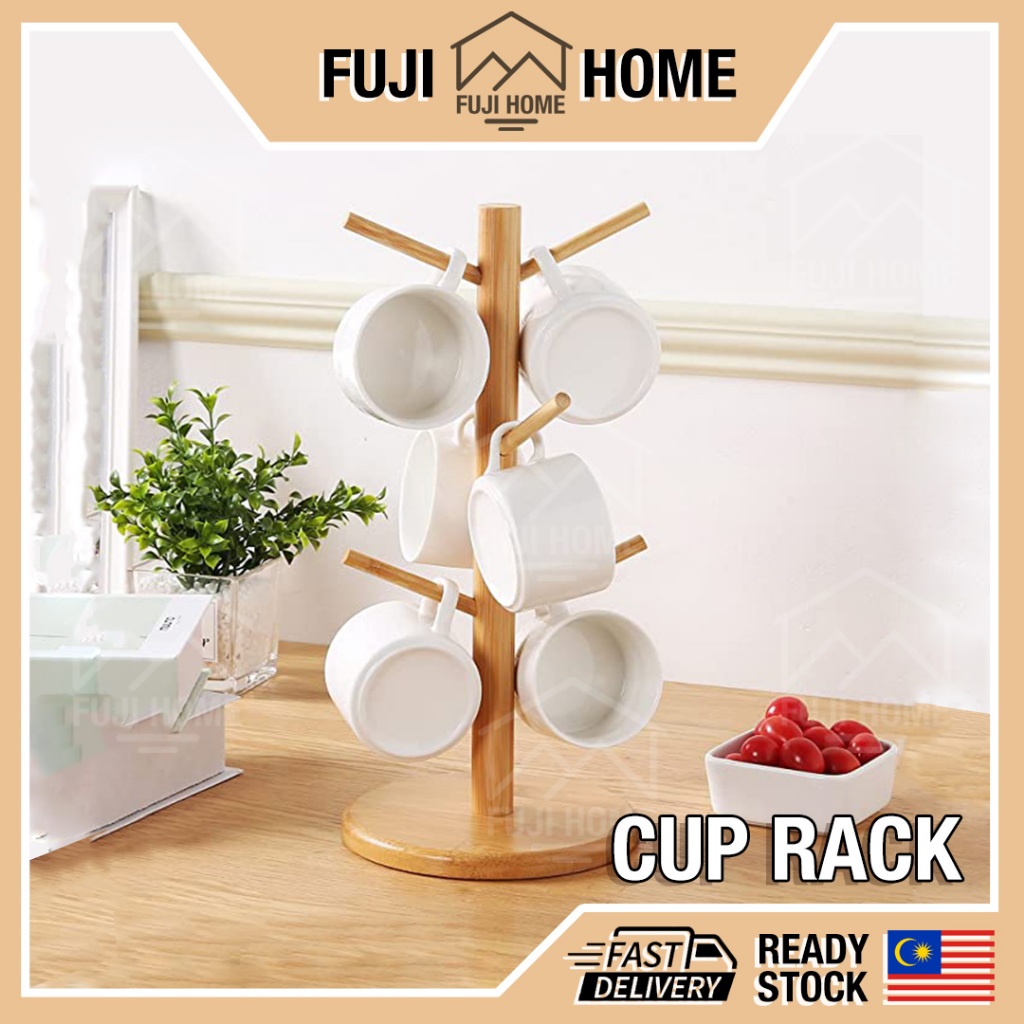 Wooden Cup Holder Mug Holder Cup Rack Tree Mug Stand Countertop ...