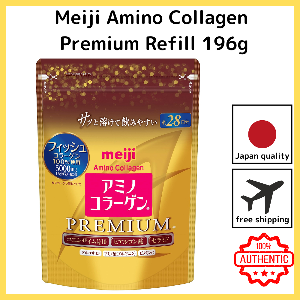 【Direct from Japan】Meiji Amino Collagen Premium Refill 196g 明治 美肌胶原蛋白粉 粉色袋装 28日 196g | Shopee ...