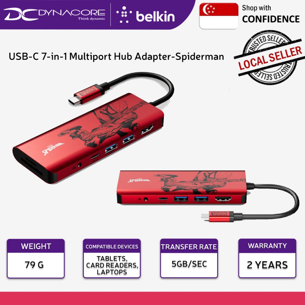 BELKIN Connect USB-C 7-in-1 Multiport Hub Adapter (Marvel Collection ...
