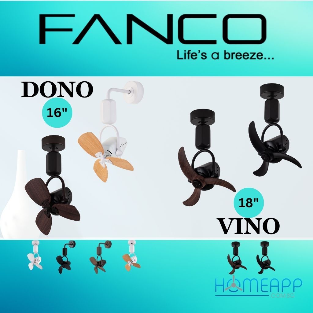 Installation FANCO Dono 16" VINO 18" DC ceiling corner wall fan remote ...