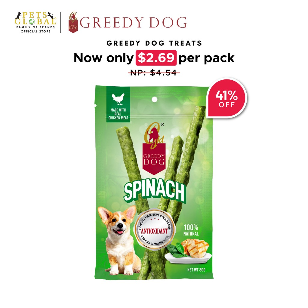 [PROMO] Greedy Dog Antioxidant Spinach Formula Dog Treats/Snack (80g ...