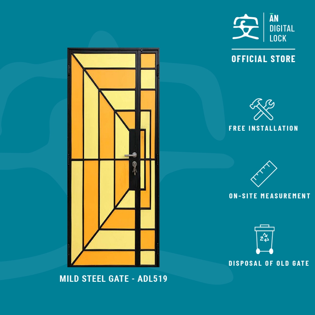 Mild Steel HDB Metal Gate (ADL519) | AN Digital Lock | Shopee Singapore