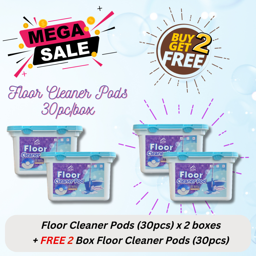 MEGA SALE! Buy 2 FREE 2! - HOM Floor Cleaner Pods (30 pcs box) | Shopee ...