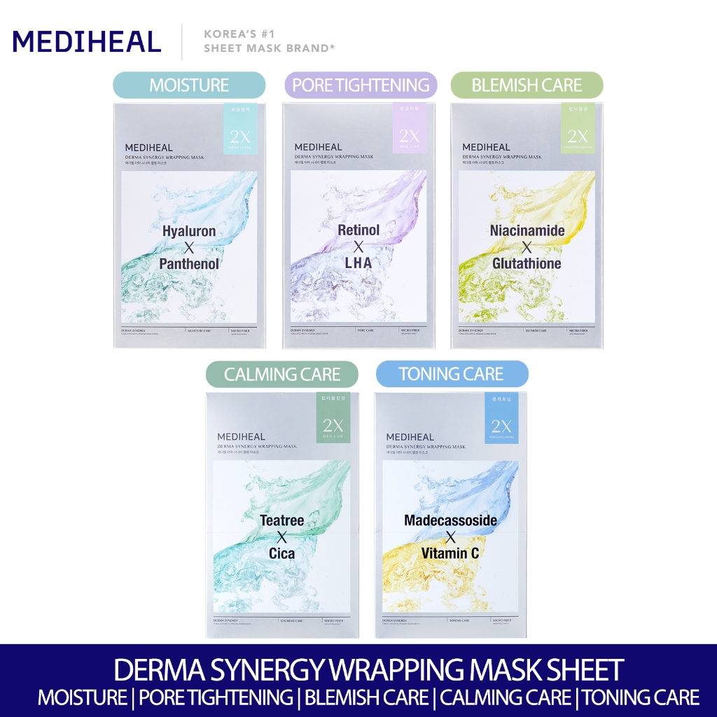 MEDIHEAL Derma Synergy Wrapping Mask Box - 4s [Moisture | Pore |Blemish ...