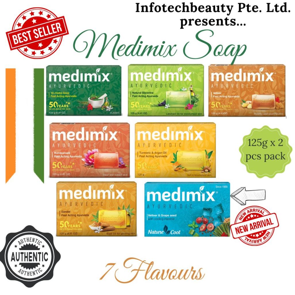 Medimix Ayurvedic Body Soap 125g (2 pcs pack) *New packing for 18 Herbs ...