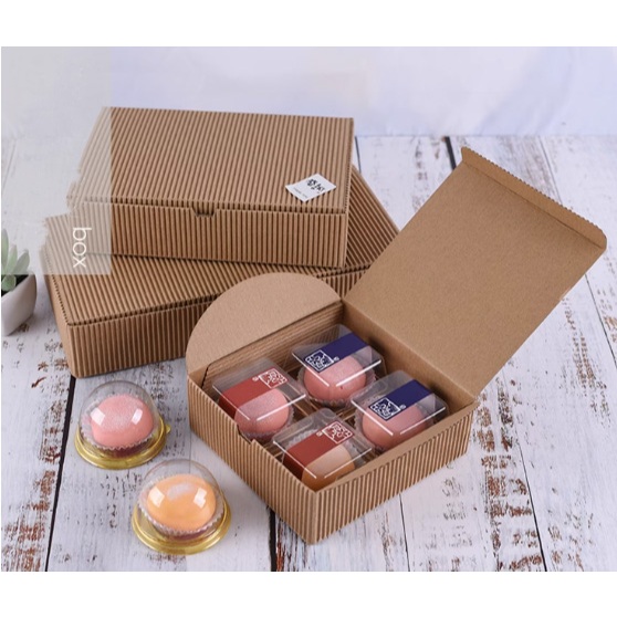 10pcs corrugated kraft mooncake box paper gift box cookie packaging box ...