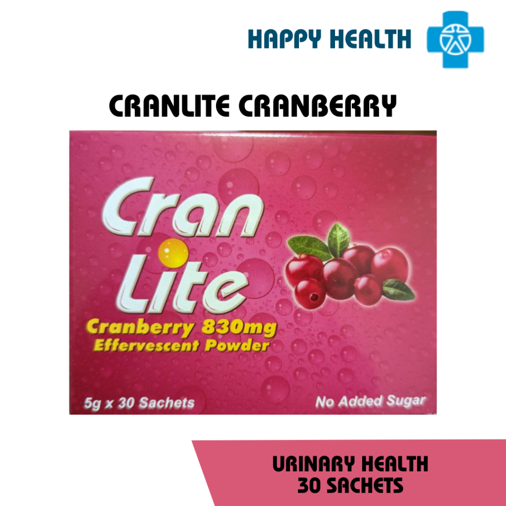 CRANLITE (EXP DEC 2026) CRANBERRY 830MG EFFERVESCENT POWDER 5G x 30 ...