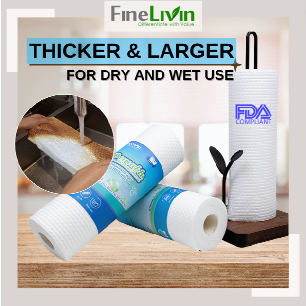 [FineLivin] Kitchen Towels 50 sheets | Reusable Disposable | Lazy Rag ...