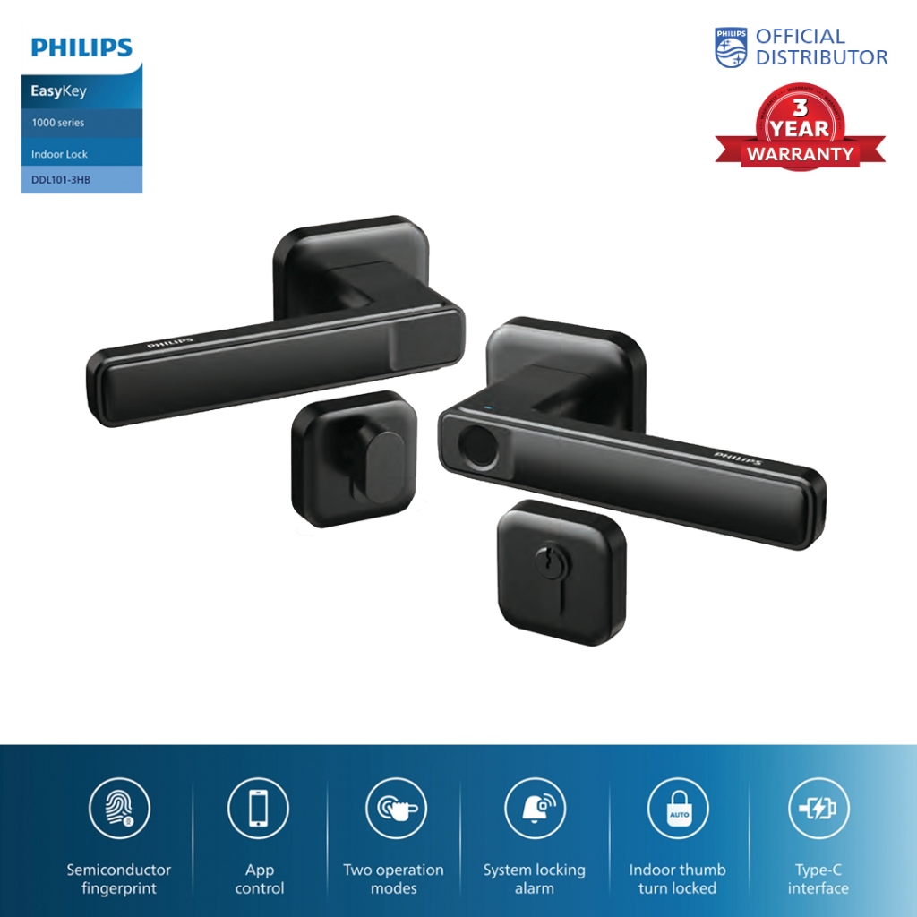 [Official Distributor] Philips EasyKey 101 Indoor Lock (3 Years ...