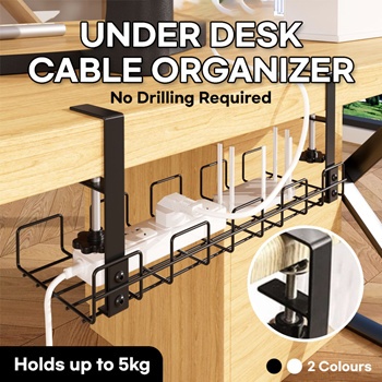 🔥 JM Under Desk Cable Organizer 🔥 Under Desk Basket Tray Box 🔥No Drill ...