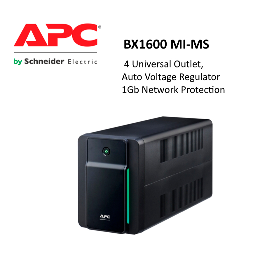 APC Back-UPS, 1600VA, Tower, 230V, 4 Universal outlets, AVR (BX1600MI ...