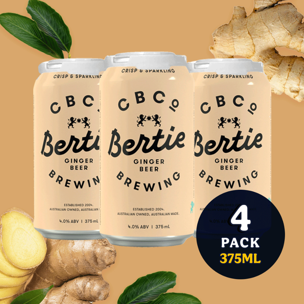 CBCo Bertie Alcoholic Ginger Beer - Pack of 4 x 375ml Cans [Hard Soda ...