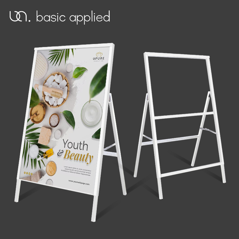 A Board White Color Poster Stand | A Shape Metal Foamboard Poster Stand ...