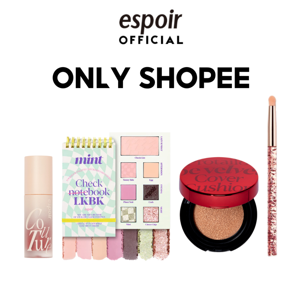 [ESPOIR] Lookbook Palette Mint Check+mini cushion+espoir chandelier eye ...