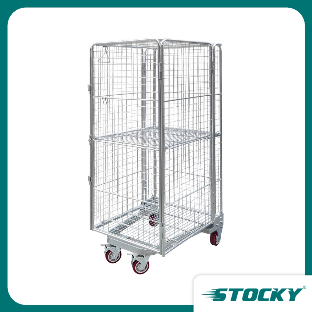 STOCKY A-frame Roll Container 5-Way Full Security with Mid Shelf and ...