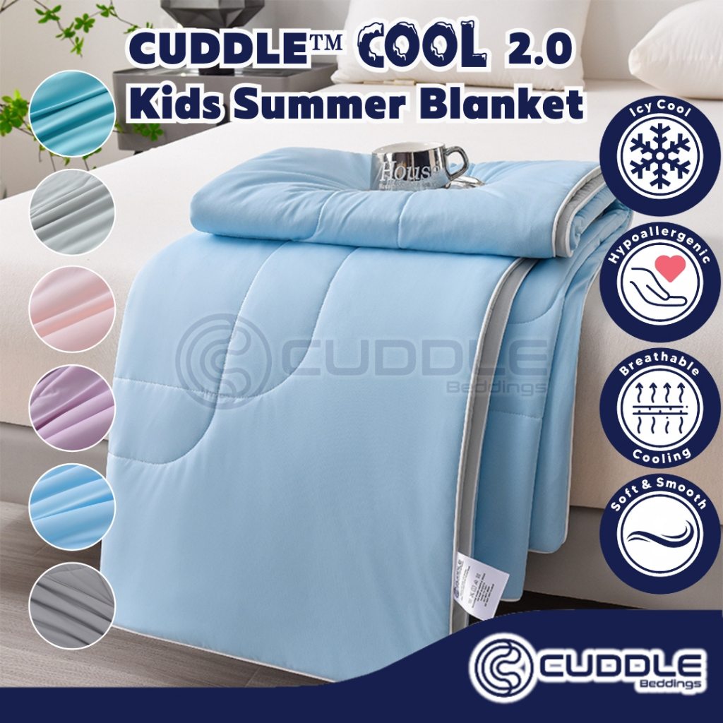 Cuddle™ Ice Silk Super Cool 2.0 Kids Summer Blanket / Super Cooling Icesilk Junior Summer ...