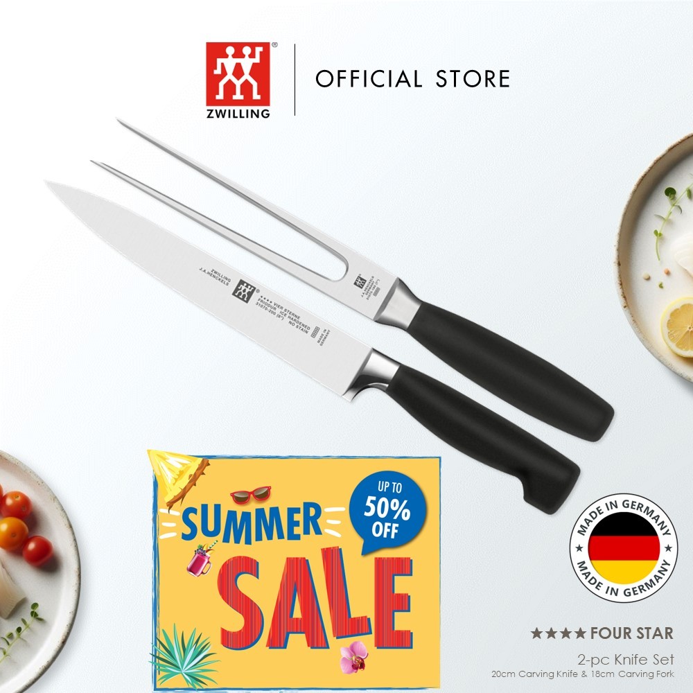 ZWILLING® FOUR STAR 2-pc Knife Set - Made in Germany - 20cm Carving ...