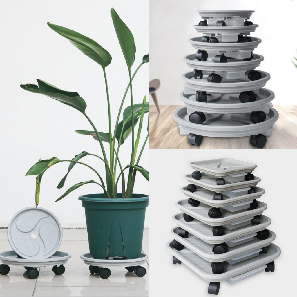 Movable Tray Flower Pot tray with Wheels and Drainage Holder | Shopee ...