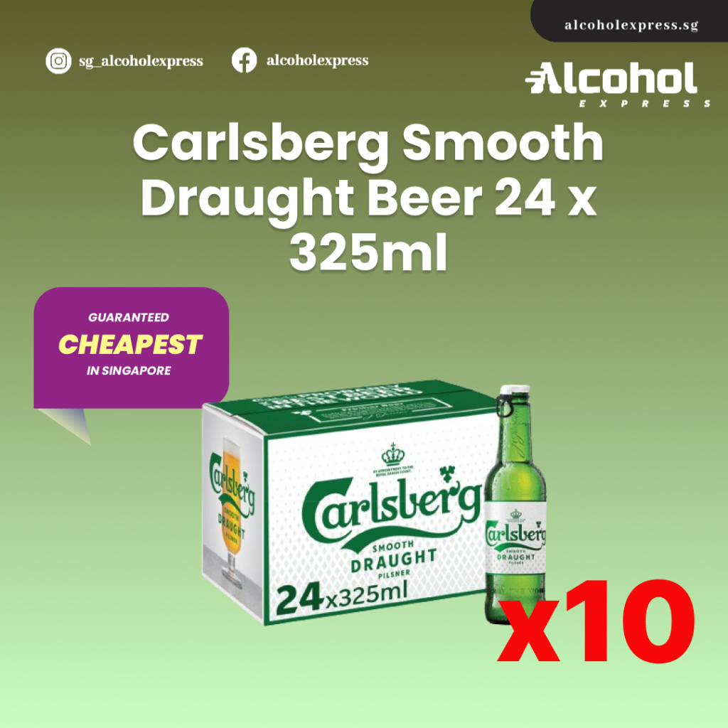 Carlsberg Smooth Draught Beer 24 325ml x 10,20&30 ctn (BBD 05/25) | Shopee Singapore