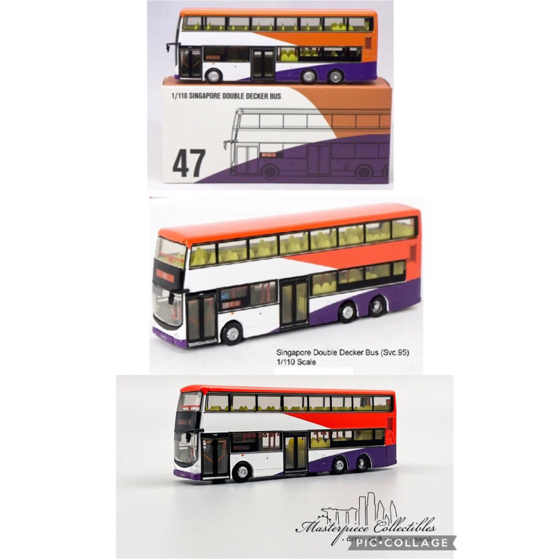 MP47 MP48 Singapore Bus Model 1:110 Scale Singapore Double Decker Bus ...