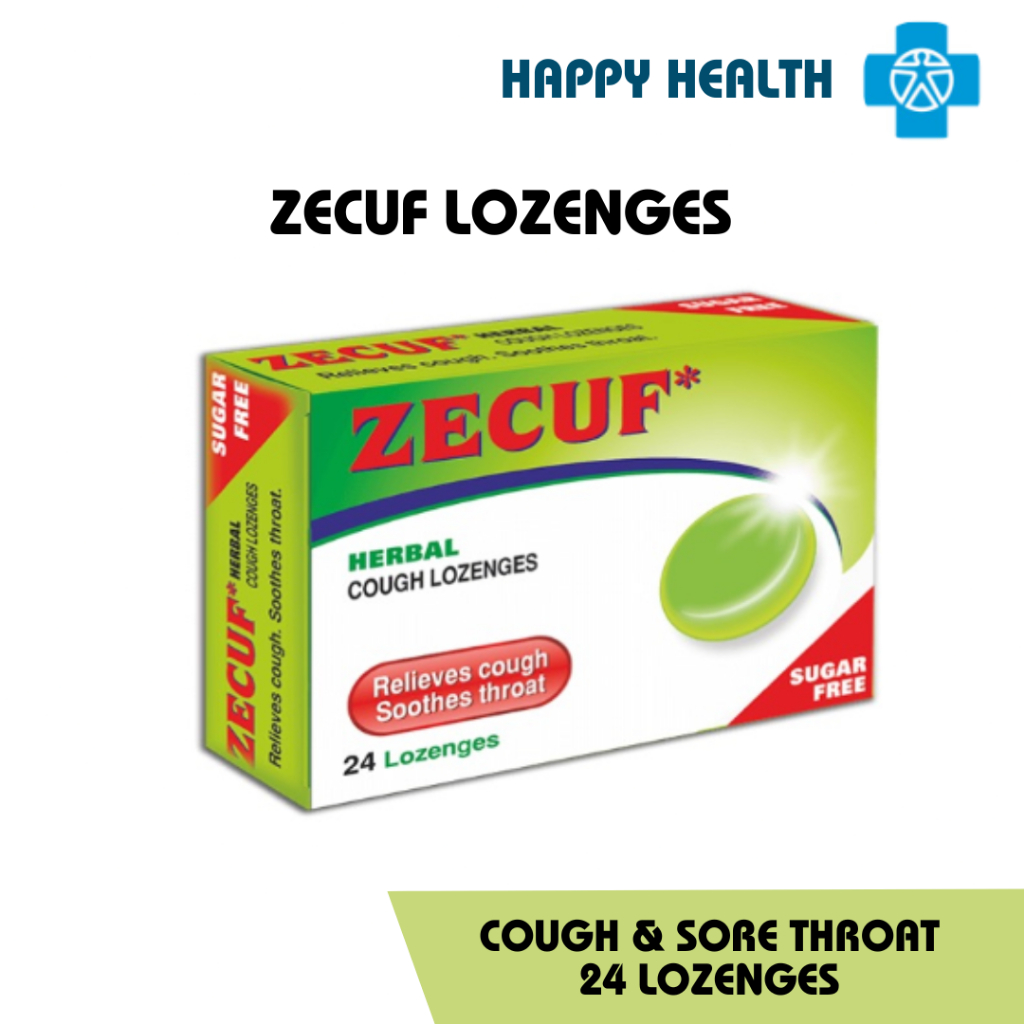 ZECUF (EXP MAY 2029) Sugar Free Herbal Cough Lozenges 24s | Shopee ...