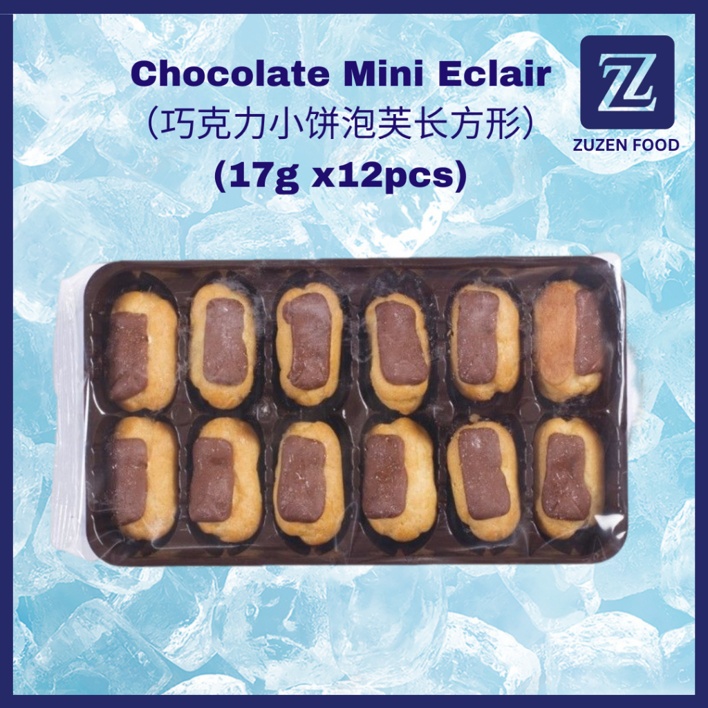 【Zuzen Food】Mini Chocolate Eclair - 巧克力小饼泡芙 (长方形) | Shopee Singapore