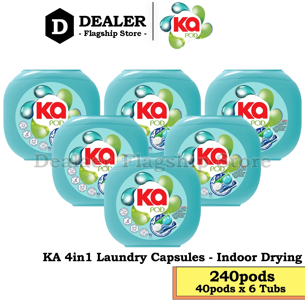 KA 4in1 Laundry Capsules 40 Pods x6Tubs – Indoor Drying | Shopee Singapore
