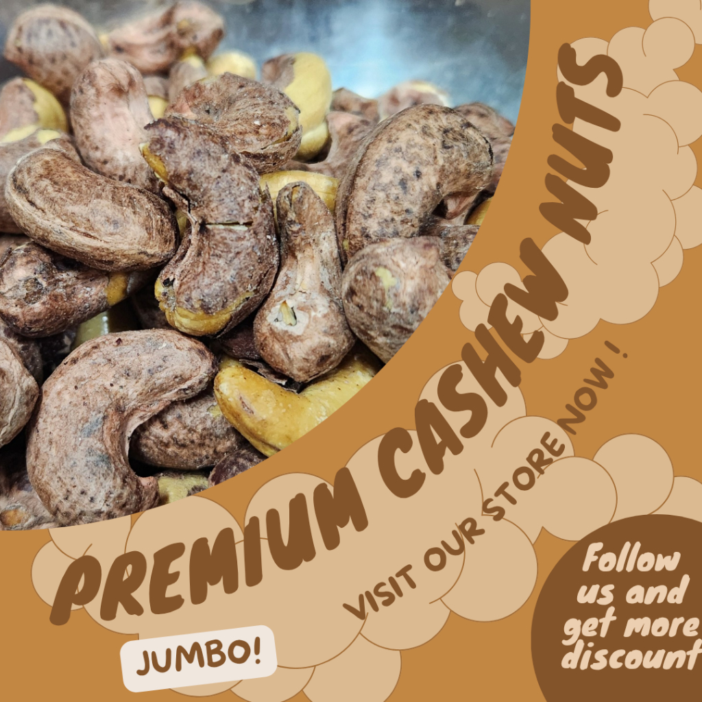 [Ready Stock] Premium Roasted Cashew nuts with skin Jumbo AAA | Shopee ...