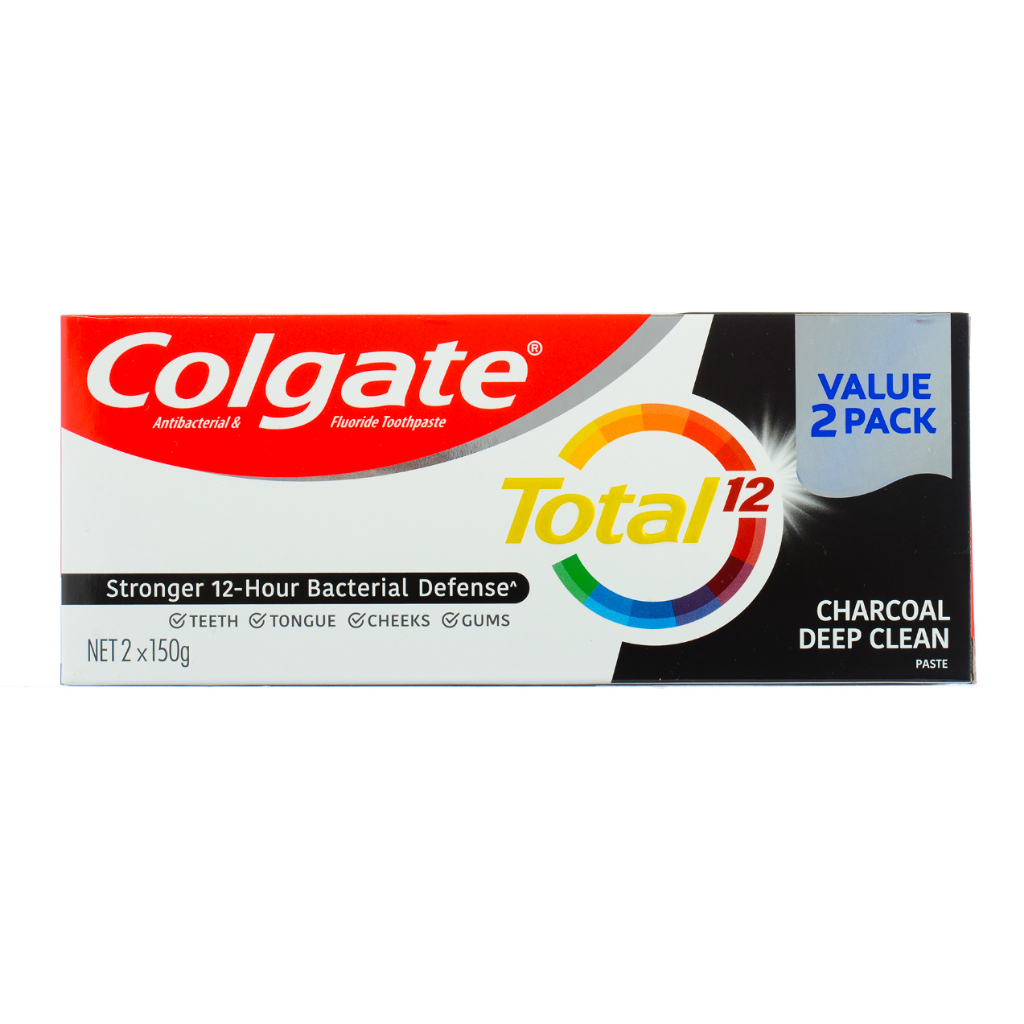2 x 150g Colgate Total 12 Toothpastes Charcoal deep clean | Shopee ...