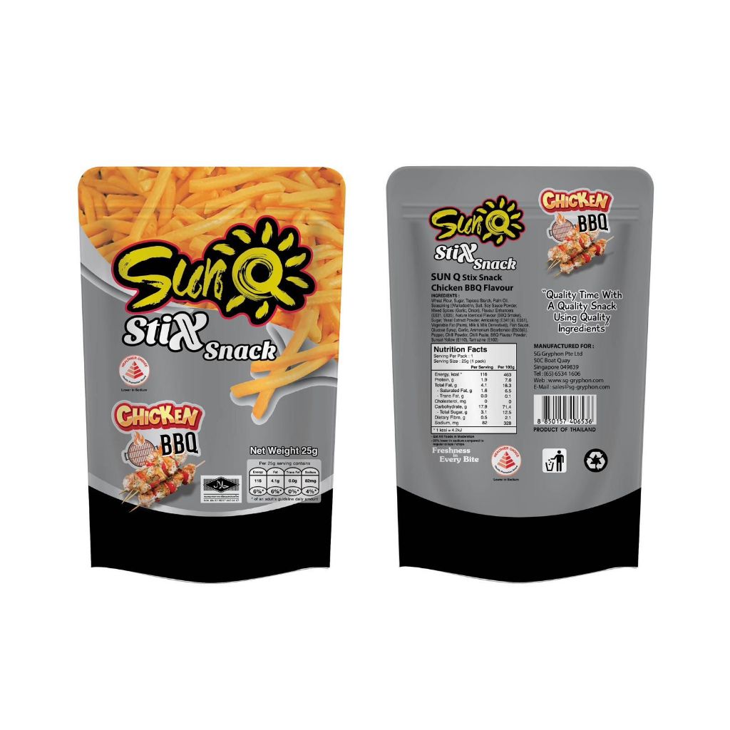 NEW!! SUN Q Stix Snack Chicken BBQ Flavour (18g x 13 packs) | Shopee ...