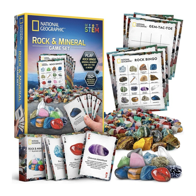 NATIONAL GEOGRAPHIC Rock Bingo Game - Play Rock Bingo, Mineral Memory ...
