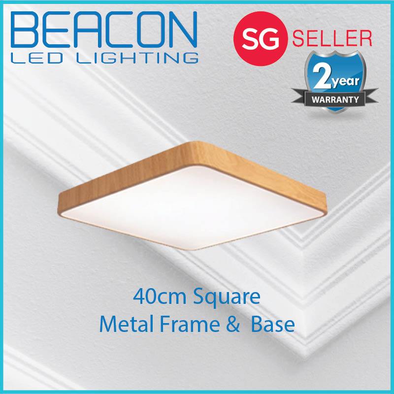 BEACON LED 40cm Wood Texture Metal Frame Ceiling Light / Nordic ...