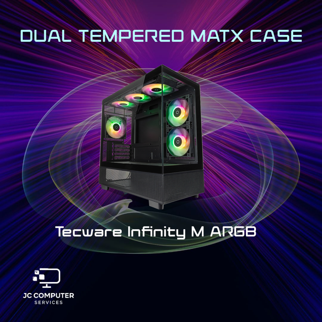 Tecware Infinity M Black White Pre Installed 3 ARGB Fans PC CPU ...