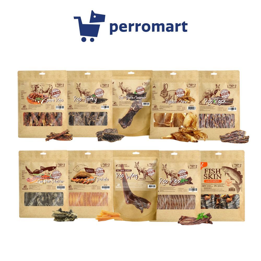 Absolute Bites Air Dried 90g/280g Dog Treat (Veal Spare Ribs/Rabbit ...
