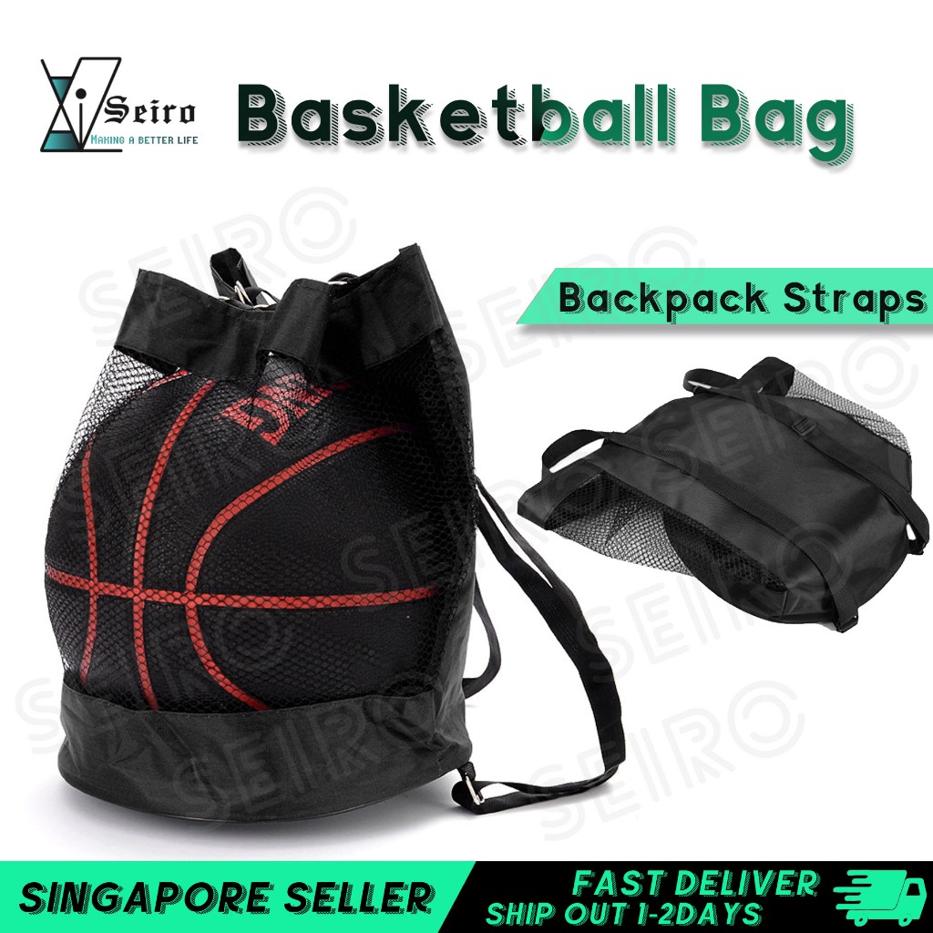 【SG】Drawstring Sports Backpack Haversack Straps Mesh Football Bags ...