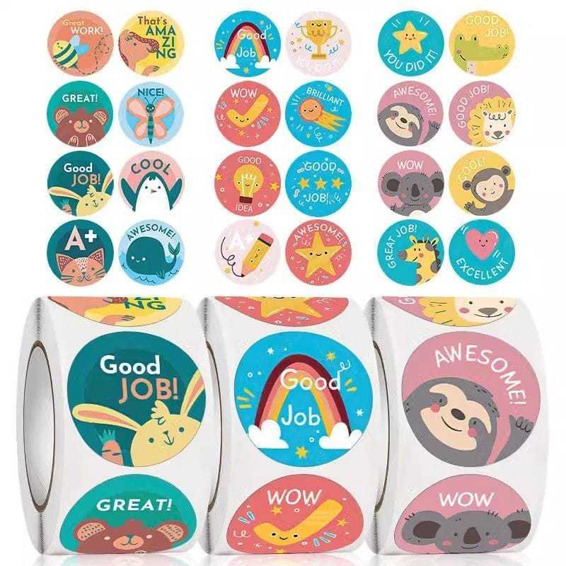 🎀💖 OWL Reward Stickers Thank You Goodie Bag Gifts School Kids Children ...