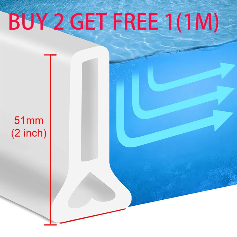 Water Retaining Strip Bathroom Water Stopper Dry And Wet Separation ...