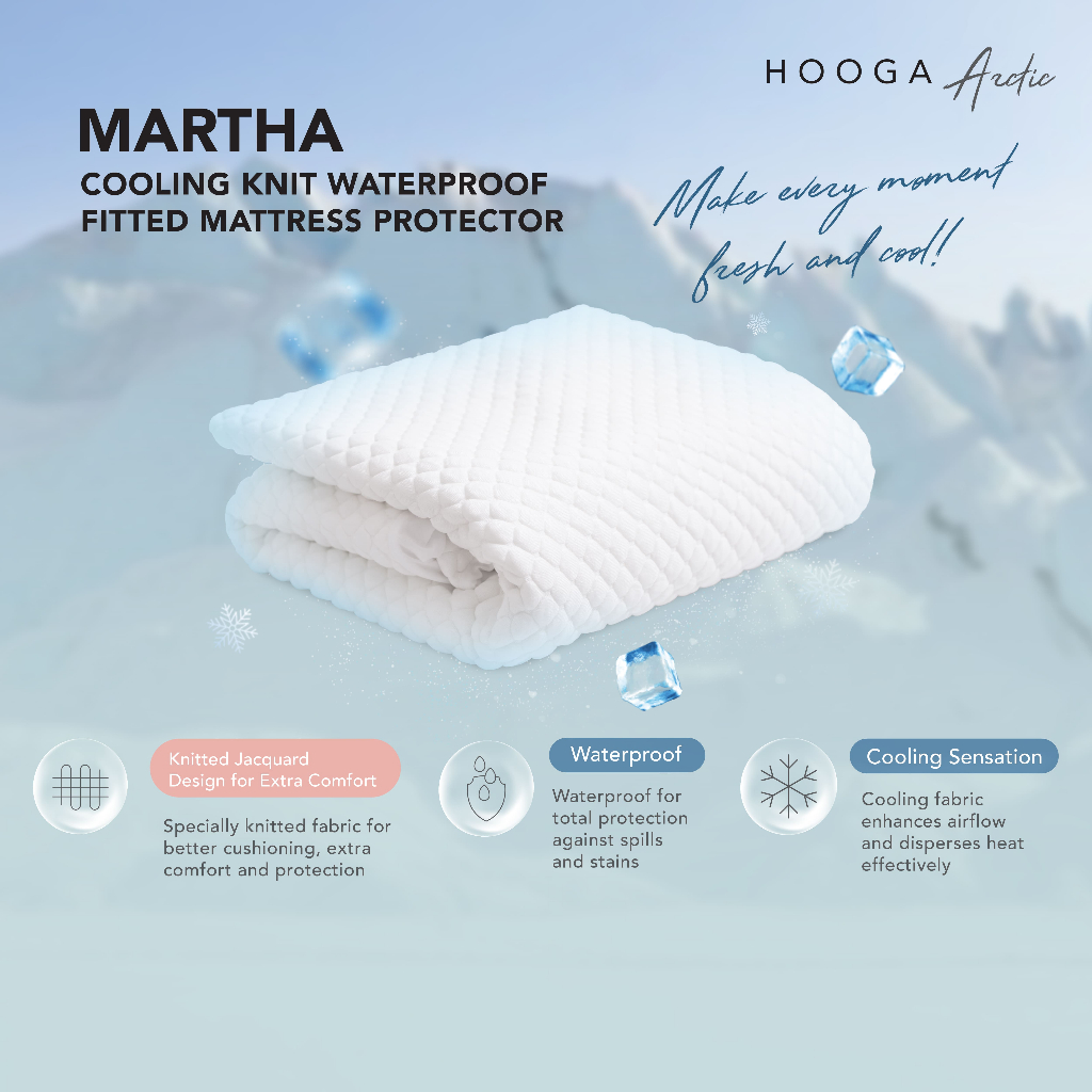 Hooga Arctic MARTHA Cooling Waterproof Mattress Protector | Anti Dust ...