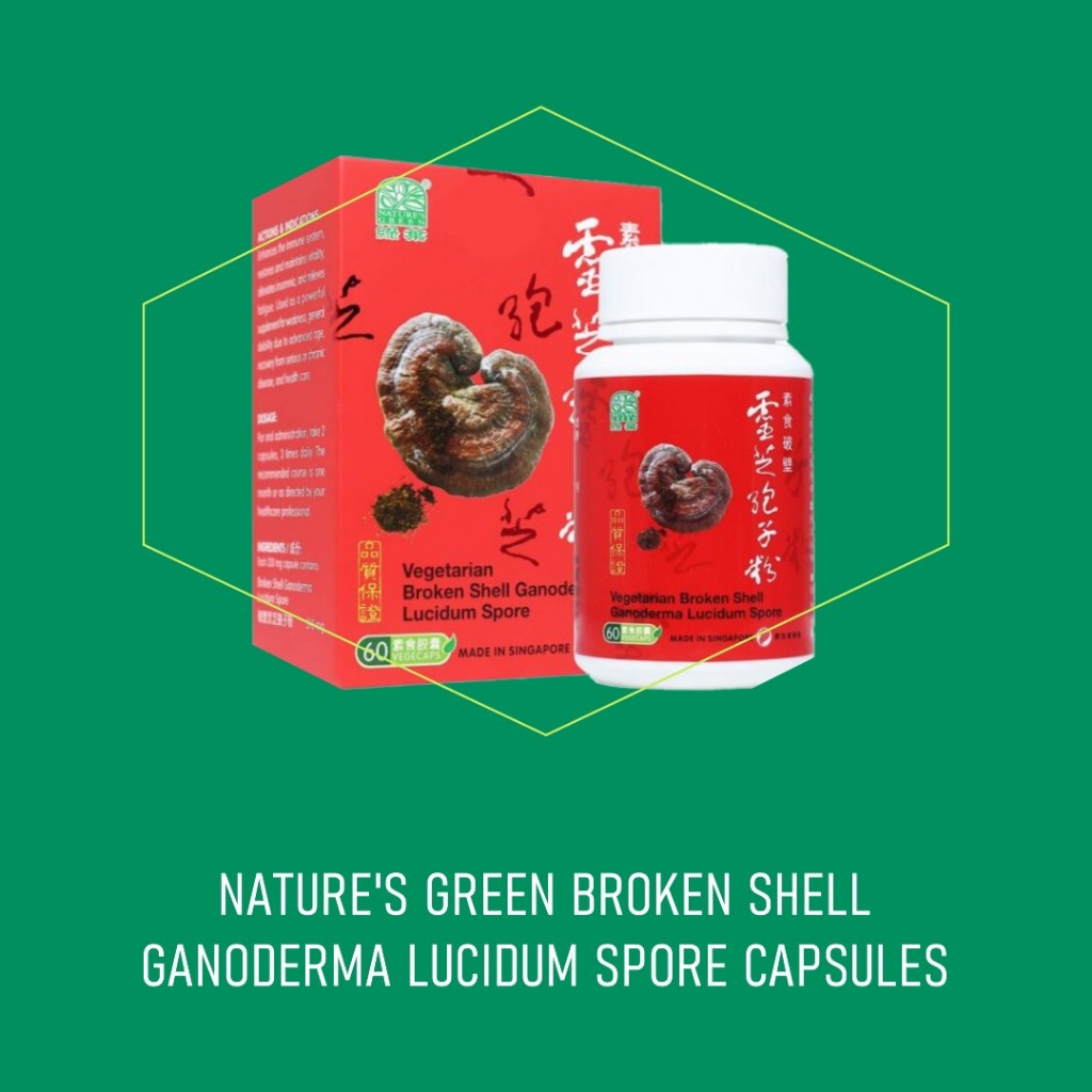[3 BOXES]NATURE'S GREEN VEGETARIAN BROKEN SHELL GANODERMA LUCIDUM SPORE CAPSULES 绿叶素食破壁灵芝孢子粉 ...