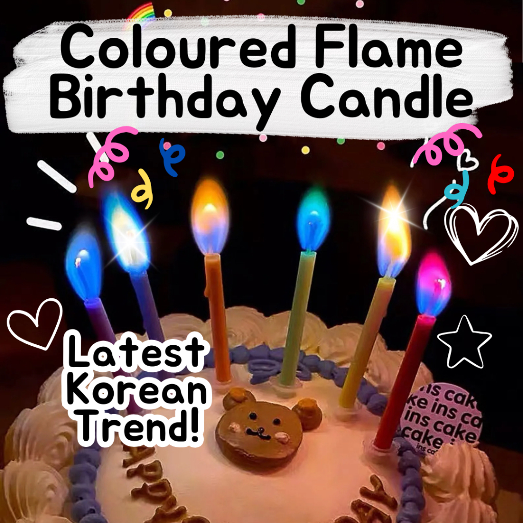 PartyMonkey Coloured Flame Birthday Candle Special Rainbow Candles for ...