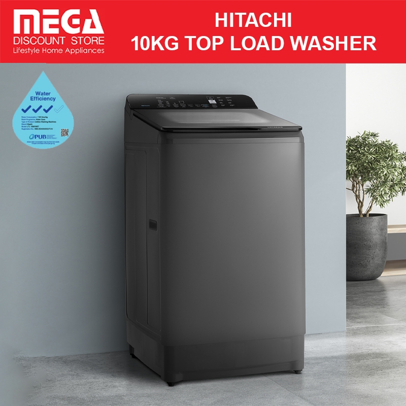 HITACHI LTL-10MVW0T-GG 10KG TOP LOAD WASHER (3 TICKS) | Shopee Singapore