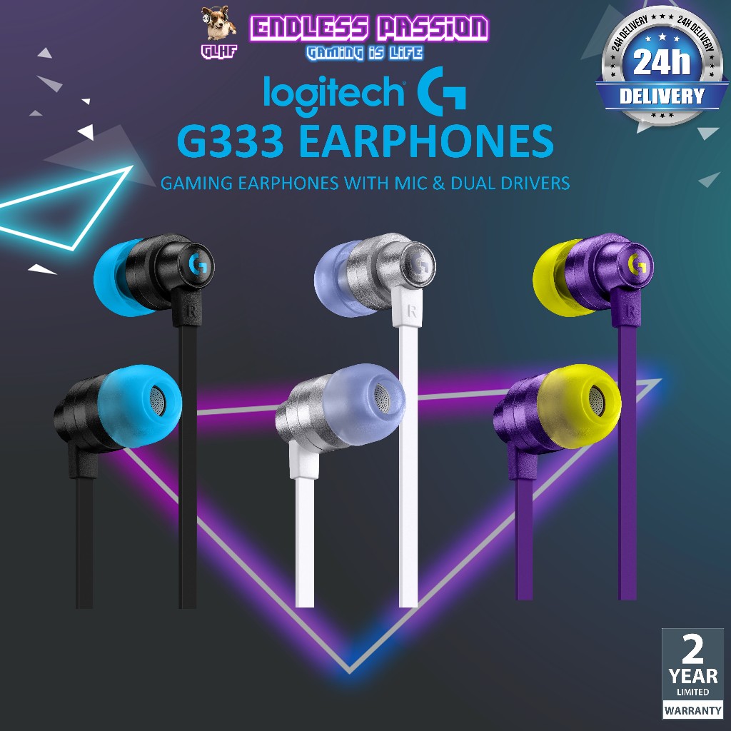 Logitech G333 Gaming Earphones with Mic and Dual Drivers | Shopee Singapore