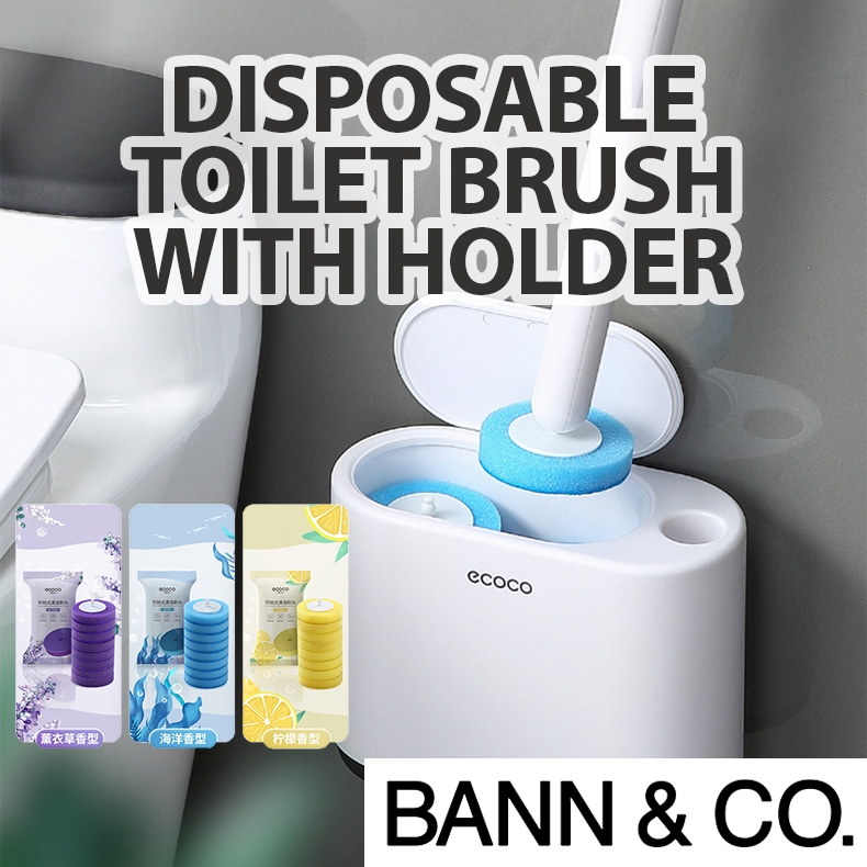 ECOCO Disposable Toilet Bowl Brush/Cleaner with Holder | Shopee Singapore