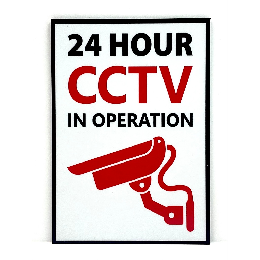 24 HOUR CCTV IN OPERATION SIGN/SIGNAGE | SURVEILLANCE SIGN, SAFETY SIGN ...