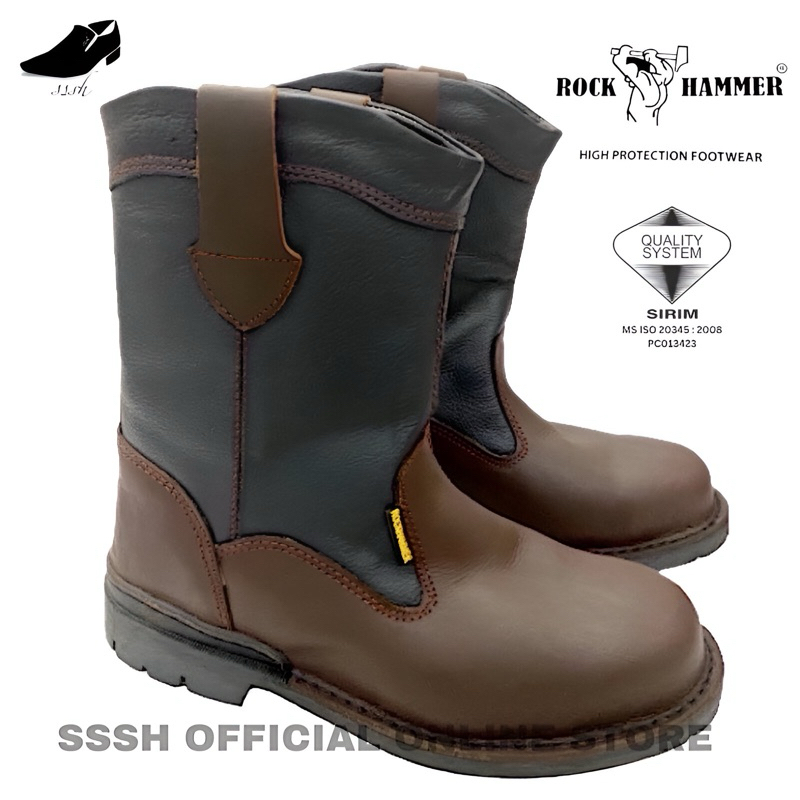 Rock Hammer Safety Boot High Cut Leather Safety Boot 917 (OIL BROWN ...