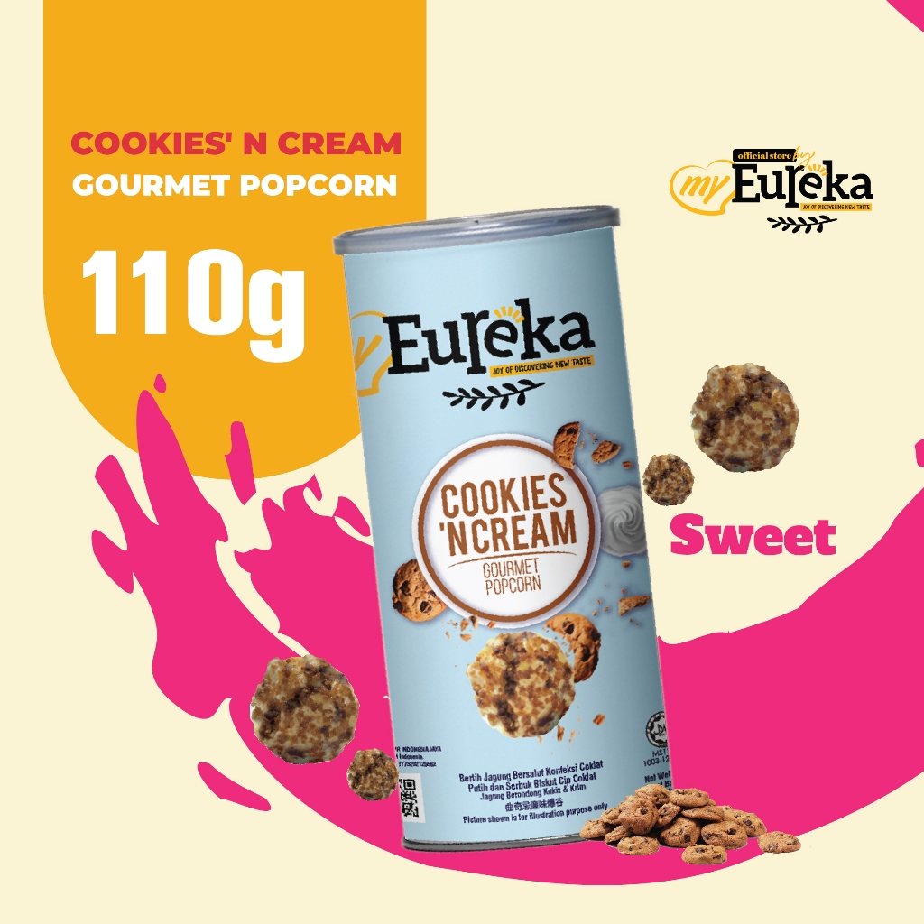 Eureka Cookies 'N Cream Popcorn Can 110g | Shopee Singapore
